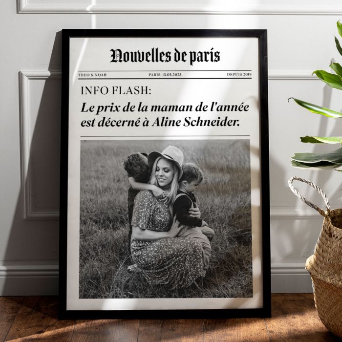 Poster personnalisé style journal | Cadeauxfolies.ch